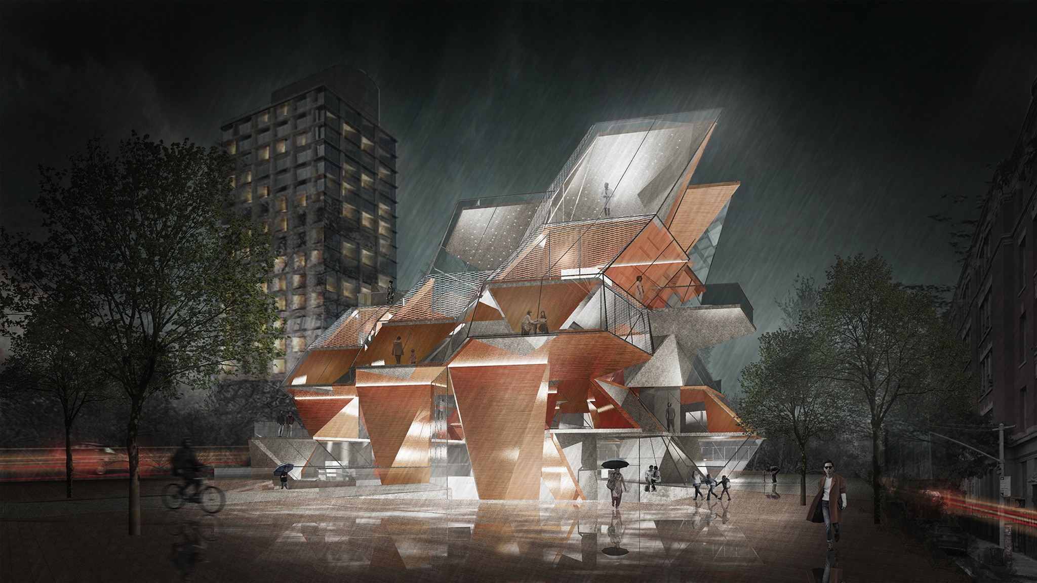 Exterior Perspective Drawing - Columbia GSAPP