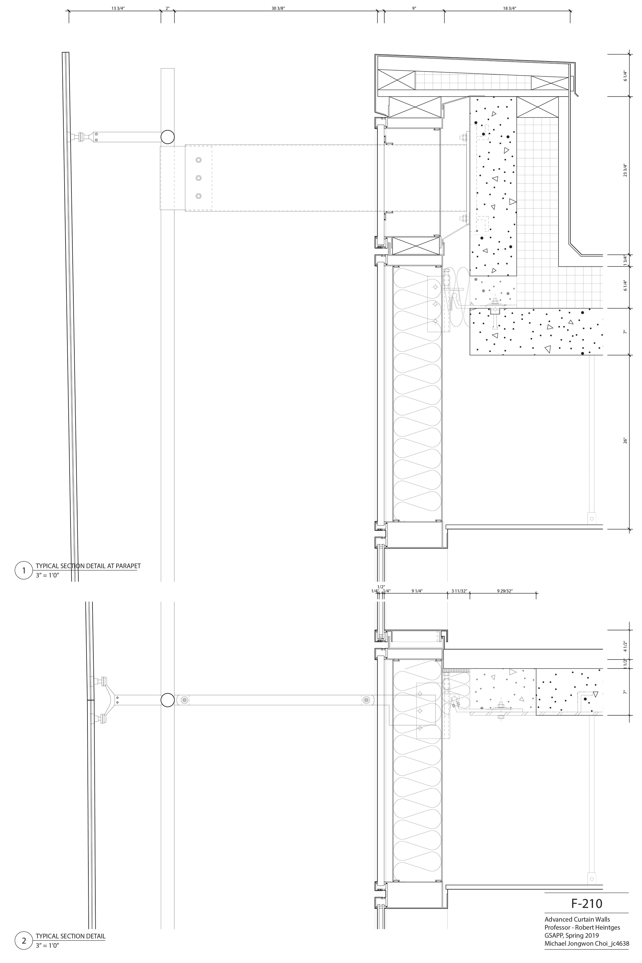 Wall Detail Drawing - Columbia GSAPP