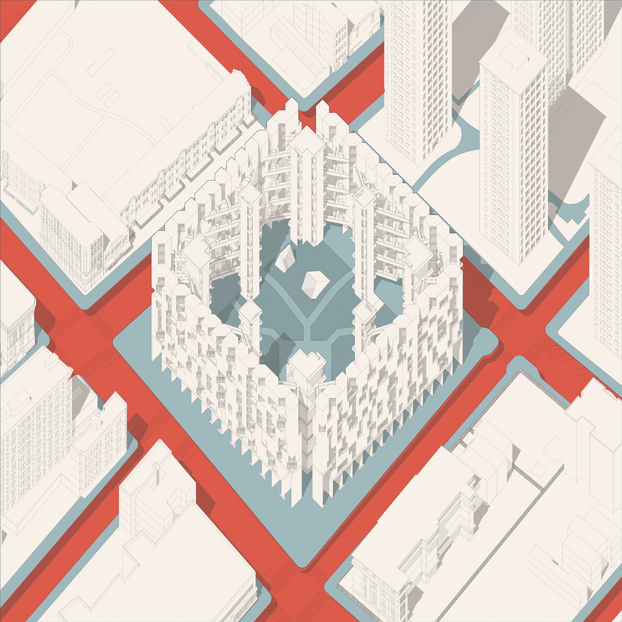 Axonometric Drawing - Columbia GSAPP