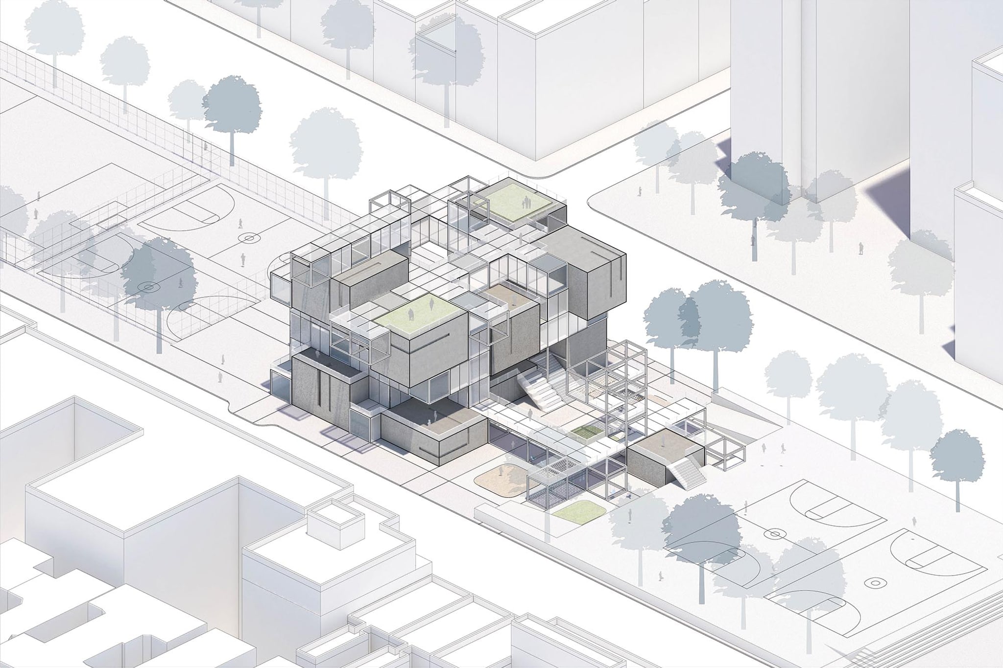 Axonometric Drawing - Columbia GSAPP