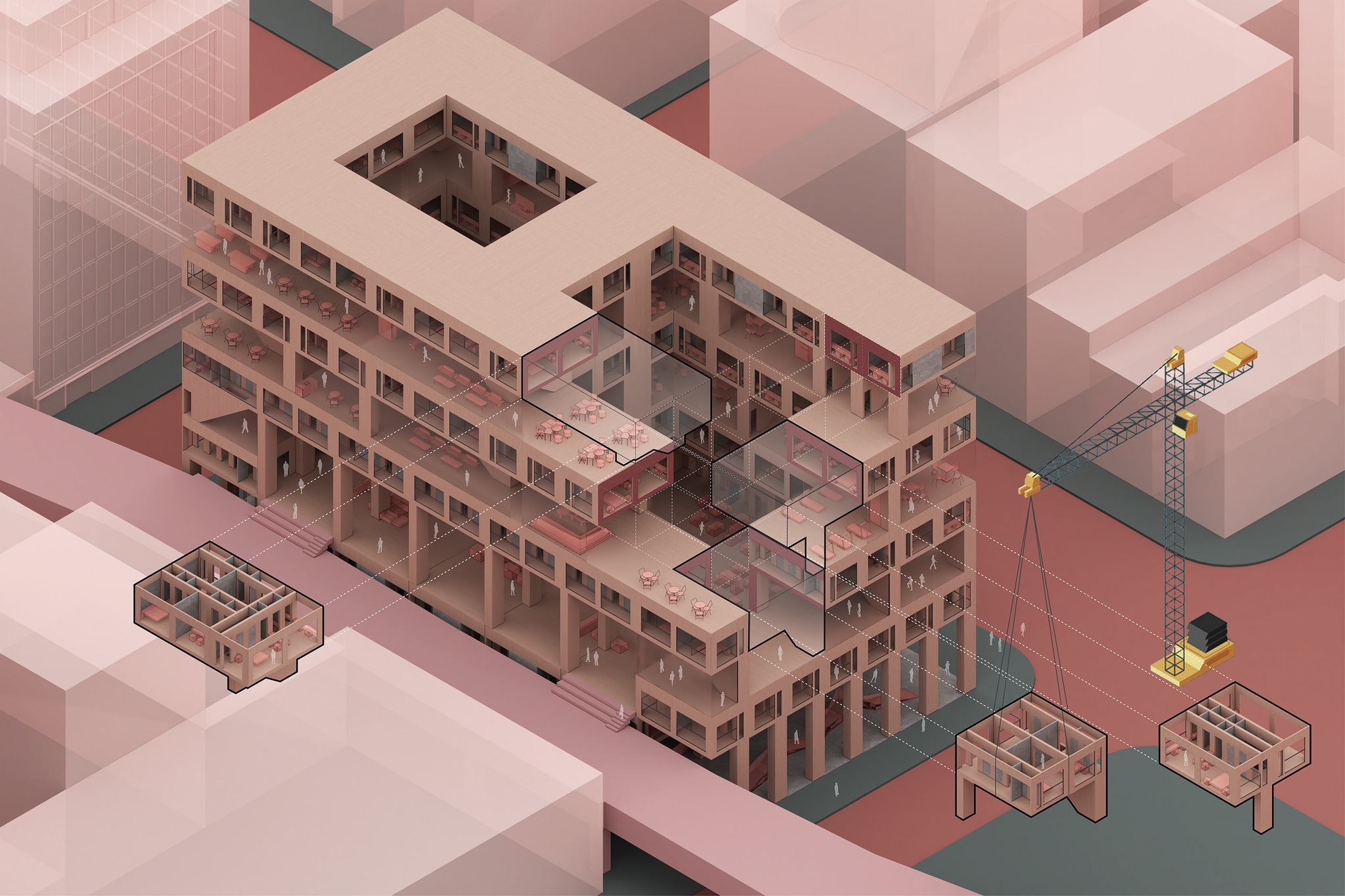 Axonometric Rendering - Columbia GSAPP