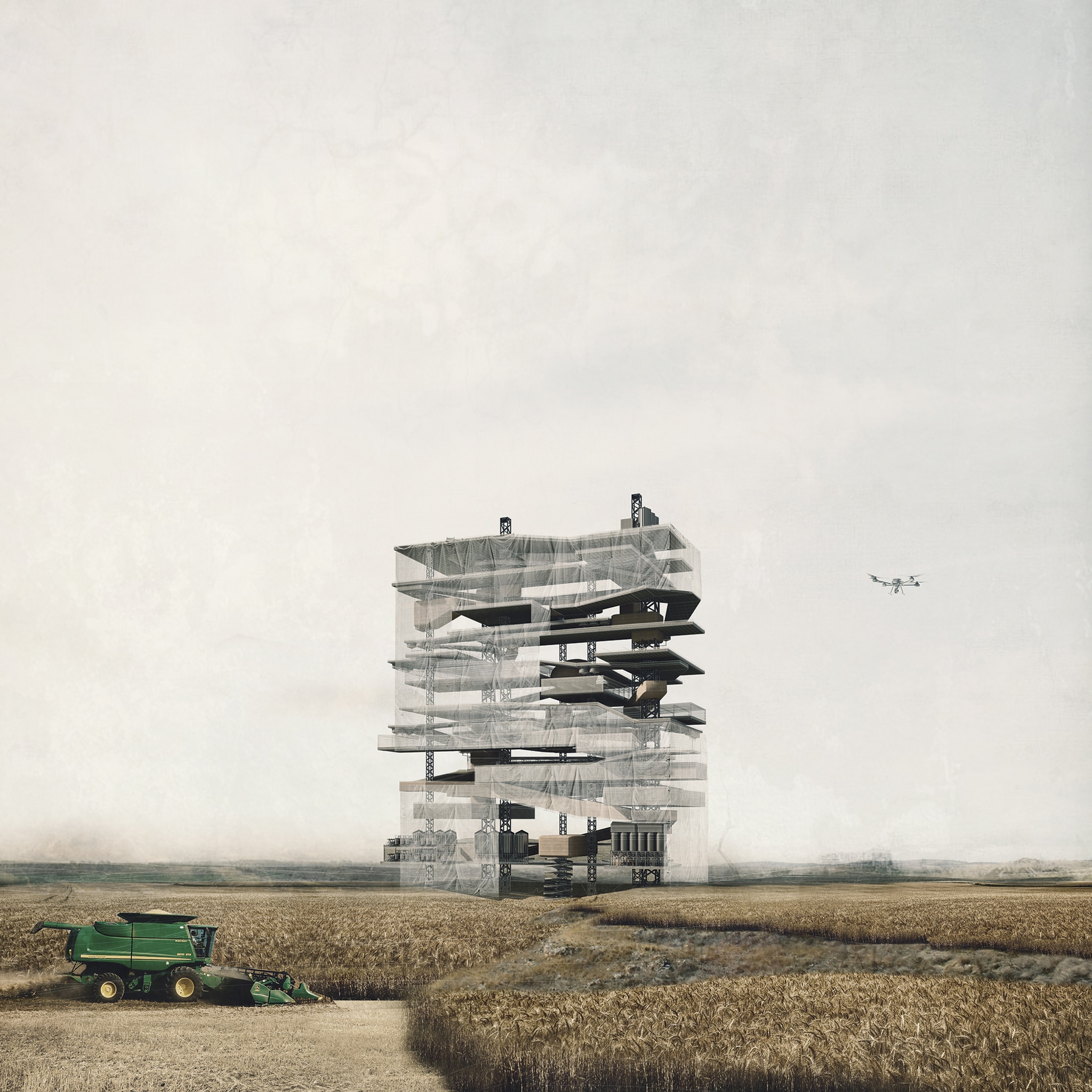 Exterior Perspective Drawing - Columbia GSAPP