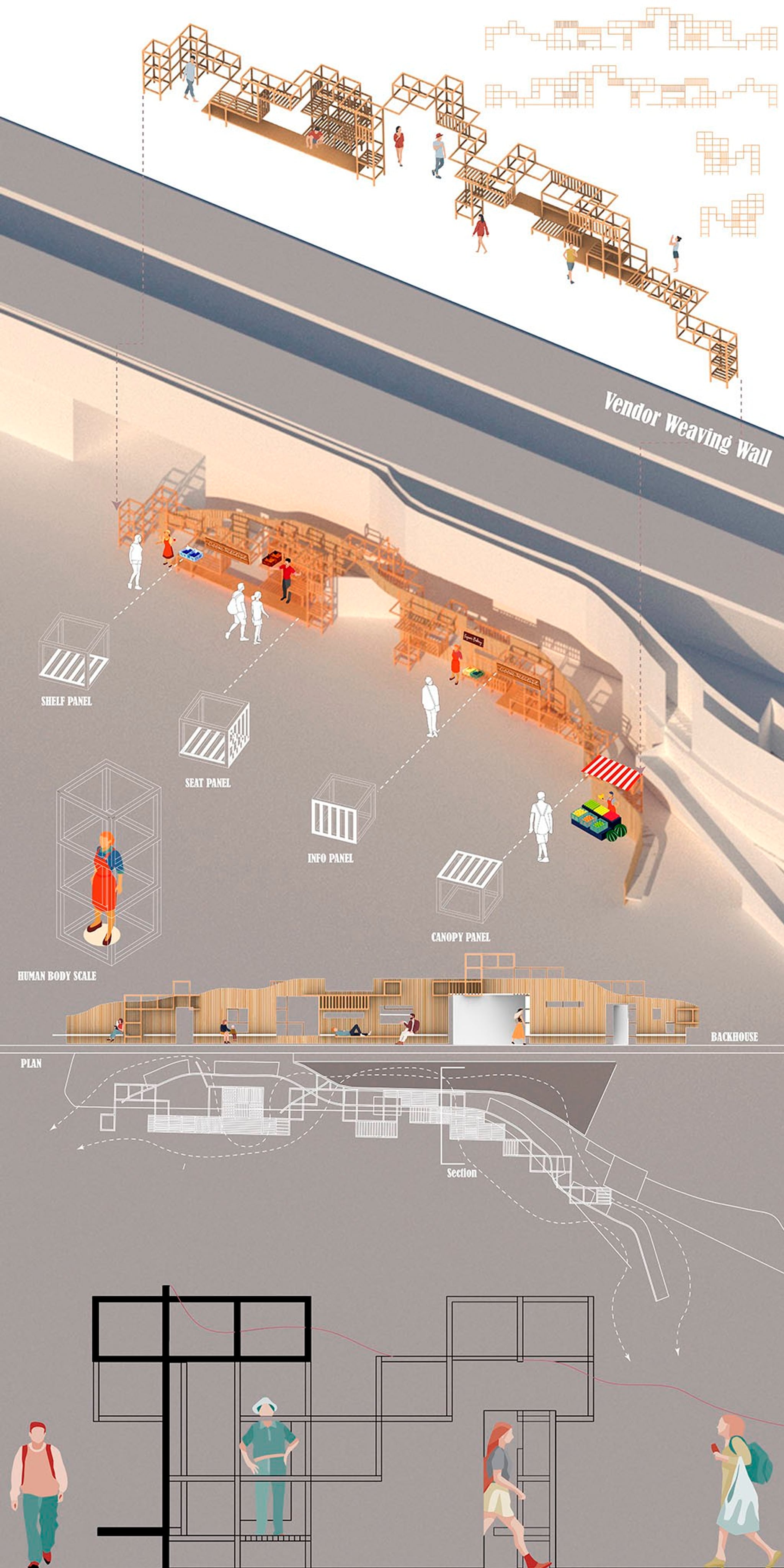 Foldable Waving Wall for Street Vendors - Columbia GSAPP