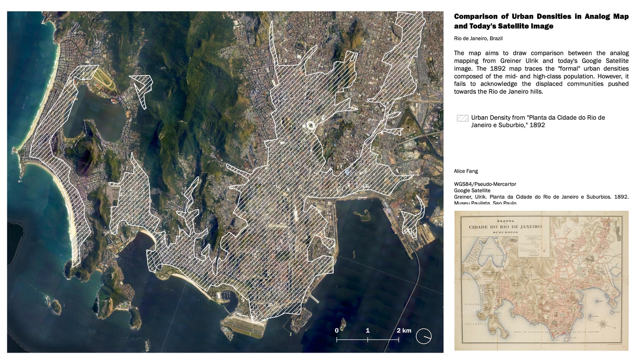 Comparison of Urban Densities in Analog Map and Today's Satellite Image ...